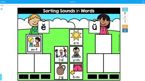 Sorting Middle Sounds in Words | Boom Cards™ by Teaching With Love and ...