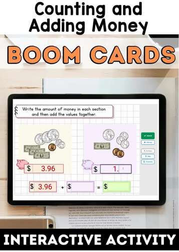 Counting Money and Adding Values | Boom Cards™ | Decimal Practice
