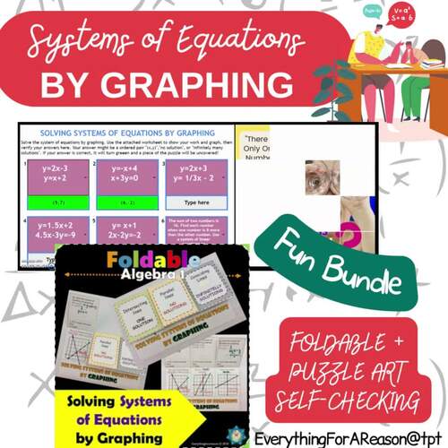 Systems of Equations by Graphing Fun Bundle: Foldable+Digital Puzzle