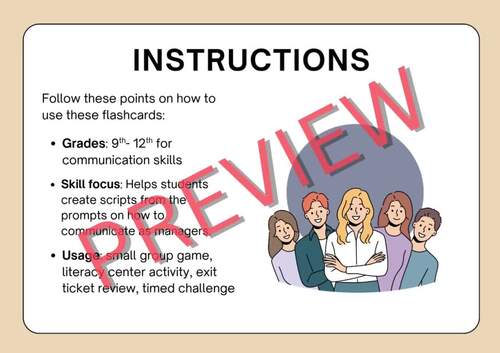 Business Management in Leadership Role-Play Task Cards for Gr. 10 Students