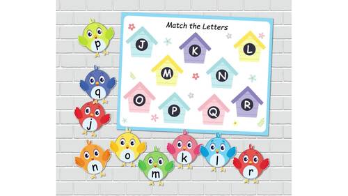 Birds ABC Matching Activity for Kids, Alphabet Busy Book, Learning Binder
