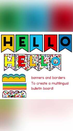 HELLO Bulletin Board in Different Languages Flags by Language Adventurist