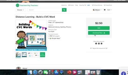 Distance Learning - Build a CVC Word by Allyson - Stickers and Stars