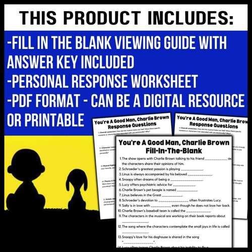 Charlie Brown The Musical: Fill In The Blank Viewing Guide & Response ...
