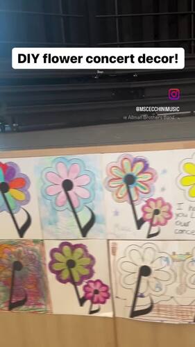 DIY Flower Concert Decor - Printable Coloring and Concert Banner
