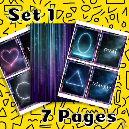 Shapes Memory Game: Matching Cards for Kids (2 Sets) (PDF Printables)