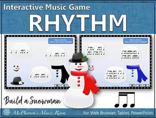 Winter Music | 2 Sixteenths/1 Eighth Interactive Rhythm Game {Build a ...