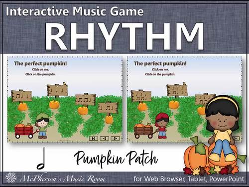 Fall Music Game | Half Notes Interactive Rhythm Game {Pumpkin Patch}