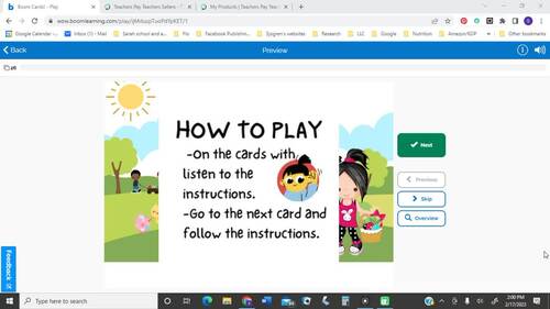 Listening and Auditory Memory Activity BOOM card deck: Easter Basket