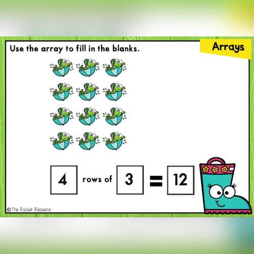 Spring Arrays with Addition BOOM™ Cards for Standard 2.OA.C.4 | TPT