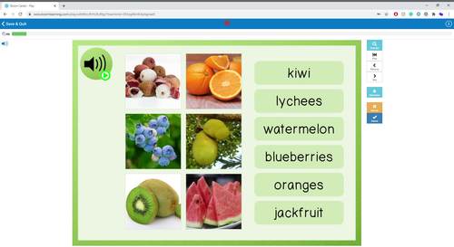 Fruit Vocabulary Identification #2 BOOM CARDS for Adult ESL by Rike Neville