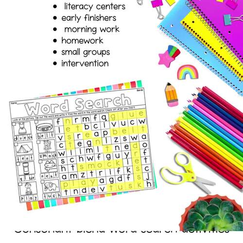 Consonant Blends Word Search Puzzles Blends Phonics Practice | TPT