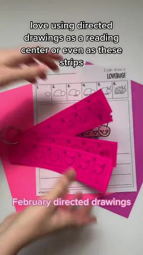 February Directed Drawings with Shapes Valentines Day Guided Drawings