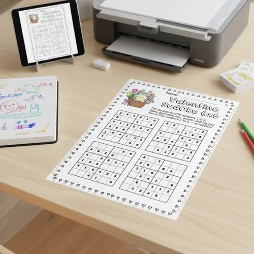 Valentine's Day Sudoku Puzzles 6x6 - 200 Logic Puzzles - No Prep ...