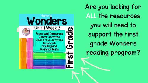 1st Grade Wonders Reading Unit 1 Week 2 | Centers and Small Group ...
