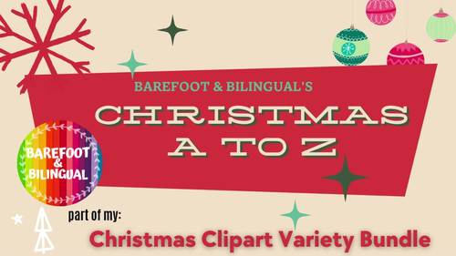 Christmas Clipart A to Z | Christmas Beginning Sounds Clipart | TpT