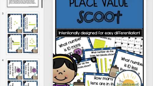 Tens and Ones Place Value Scoot (Task Cards) - Differentiated | TPT