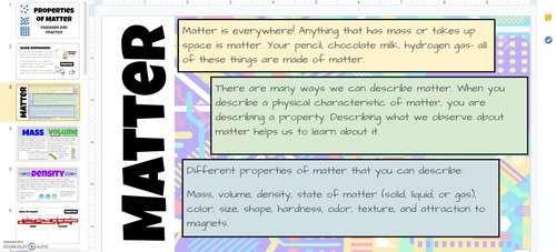 Properties of Matter- Mass, Volume, States... (Google Slides Lesson ...