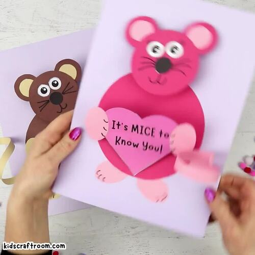 Bobble Head Mouse Craft - Valentine Craft - Valentine's Day Activity