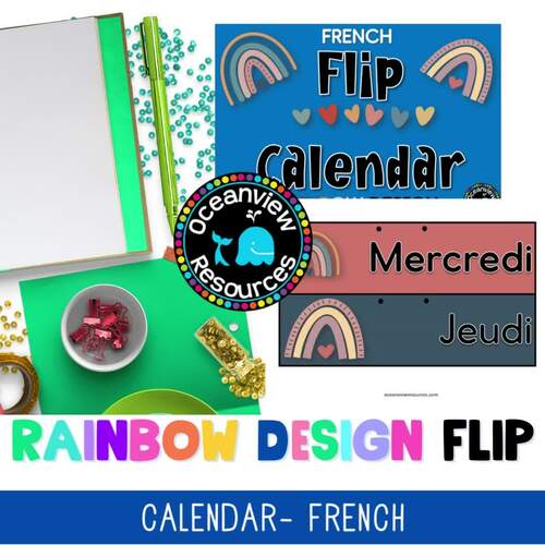 Perpetual Flip Calendars -dates, months, years - RAINBOW DESIGN-FRENCH