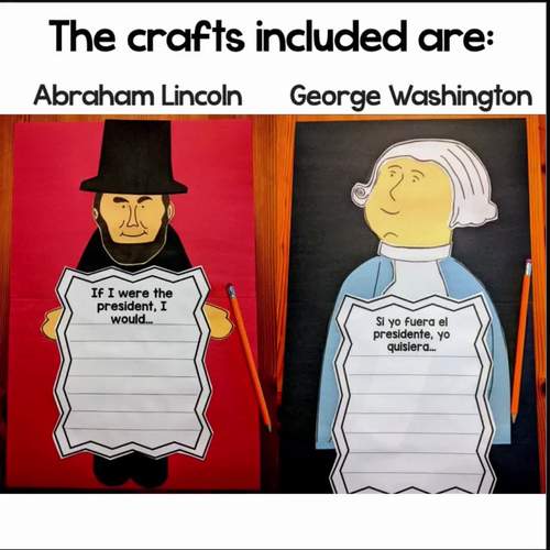 President's Day | Día Del Presidente | Craftivity | Writing | Escritura