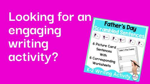 Scrambled Sentences Father's Day FUN Sentence Building Writing Center ...