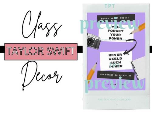 65 Taylor Swift Lyric Posters – Classroom Decor & Quotes | TPT