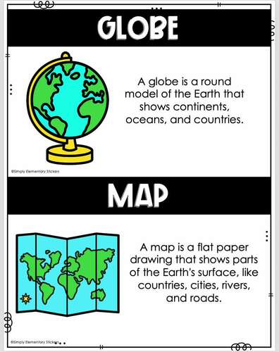Map Skills & Compass Rose Worksheets, US Geography Maps and Globes ...