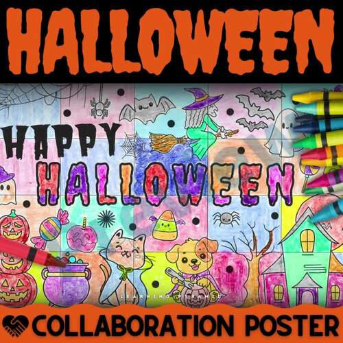 Halloween Collaborative Poster Activity | Spooky Haunted House Art ...