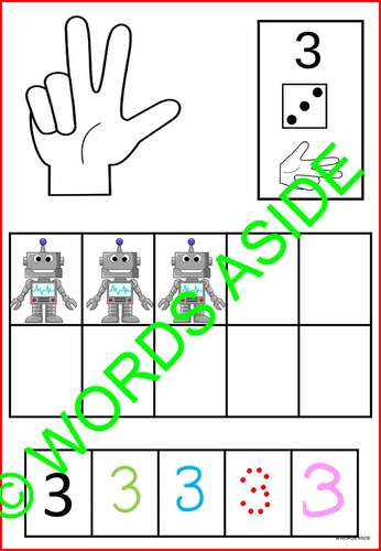 Number Sense Poster Mats ROBOTS by Words Aside | TPT