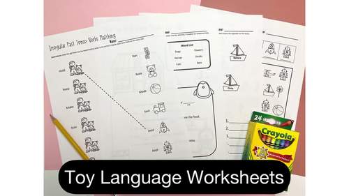 Toy Themed Language Worksheets and Activities for Speech Therapy No Prep