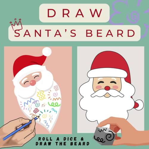 Christmas Activity Draw Santa's Beard, Game to Develop Kids' Fine Motor ...