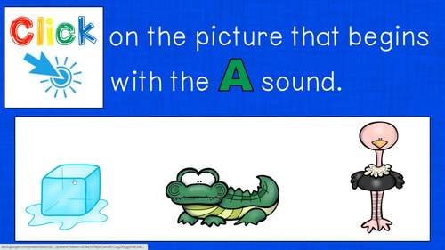 Beginning Letter Sounds Self-Grading Digital Activity Google Classroom