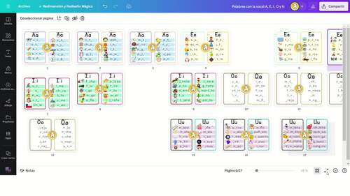 Tarjetas Completa las palabras con la vocal... PDF / PNG Material ...