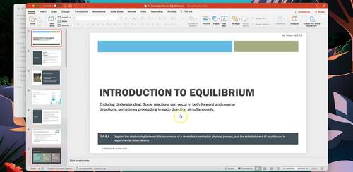AP Chemistry Unit 7 Equilibrium - Editable PowerPoints by Created By Alyssa