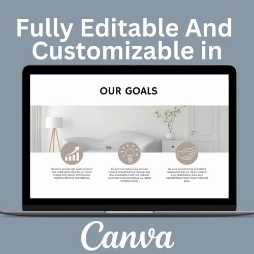 Business Pitch Deck Editable Canva Template Mockup, Project Proposal