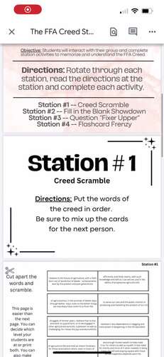 FFA Creed Stations by Ag Curriculum by Katie | TPT