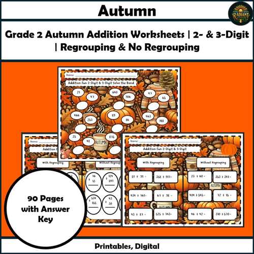 Grade 2 Autumn Addition Math 2 3 Digit Regroup No Regroup Number Bond
