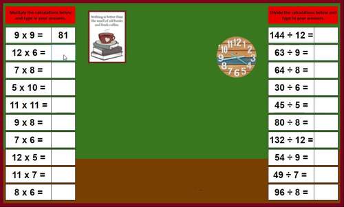 Digital Pixel Art NO PREP - Book Gnome Multiplication and Division to 12