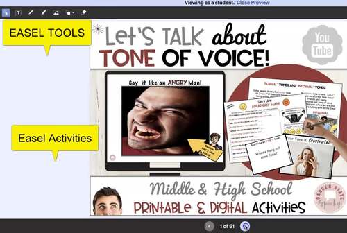 Tone of Voice Game Story Sarcasm middle high school PDF EASEL | TPT
