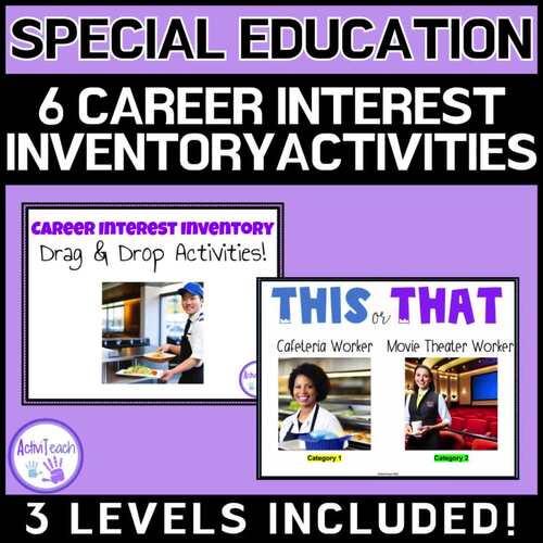Special Education Career Interest Inventory Activities Games Career ...