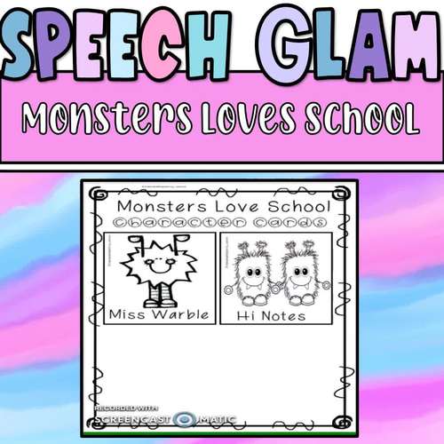 Monsters Love School Book Companion by Speech Glam | TPT