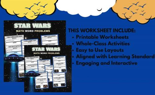 Star Wars Math Word Problem Adventure Activities 3rd,4th,5th,6th,7th,Grade