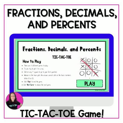 Converting Fractions, Decimals, and Percents Activity and Math Game