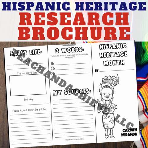Hispanic Heritage Month Research Brochure, Hispanic Biography Trifold ...