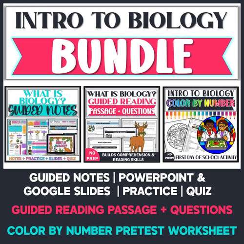 Intro to What is Biology Worksheets & Activities Bundle + Guided Notes ...