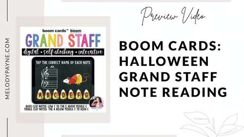 Halloween Music BOOM™ Cards - Treble & Bass Grand Staff Note Reading ...