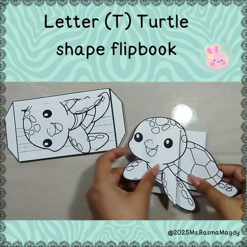 Letter (T) craft/activity Turtle shape flipbook for kindergarten and ...