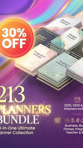 213 Planners Bundle | 2025 2026 2027 Digital Planners by Kids Mania