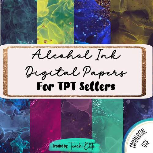 TpT Seller Tools Alcohol Ink Digital paper, Mock Up Paper by Teach Elite